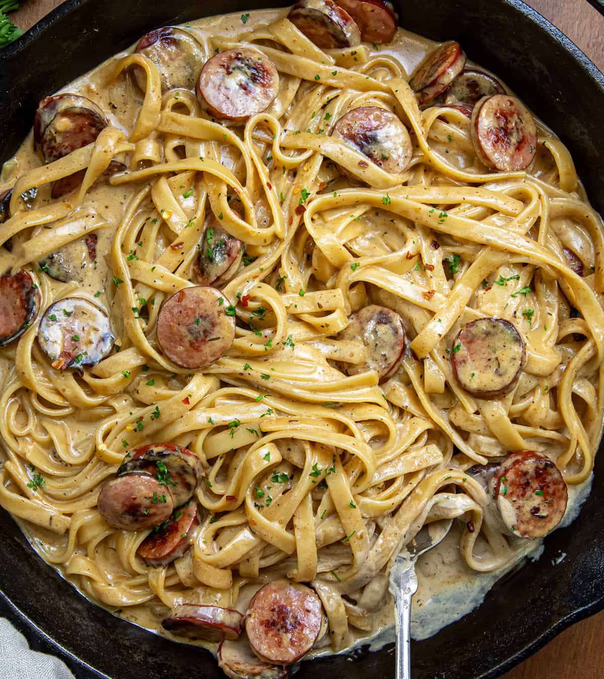 Smoked Sausage Cajun Alfredo - Cup of Yum