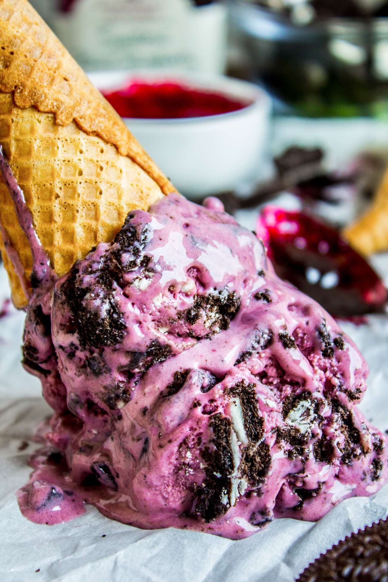 Black Raspberry Oreo Ice Cream - Cup of Yum