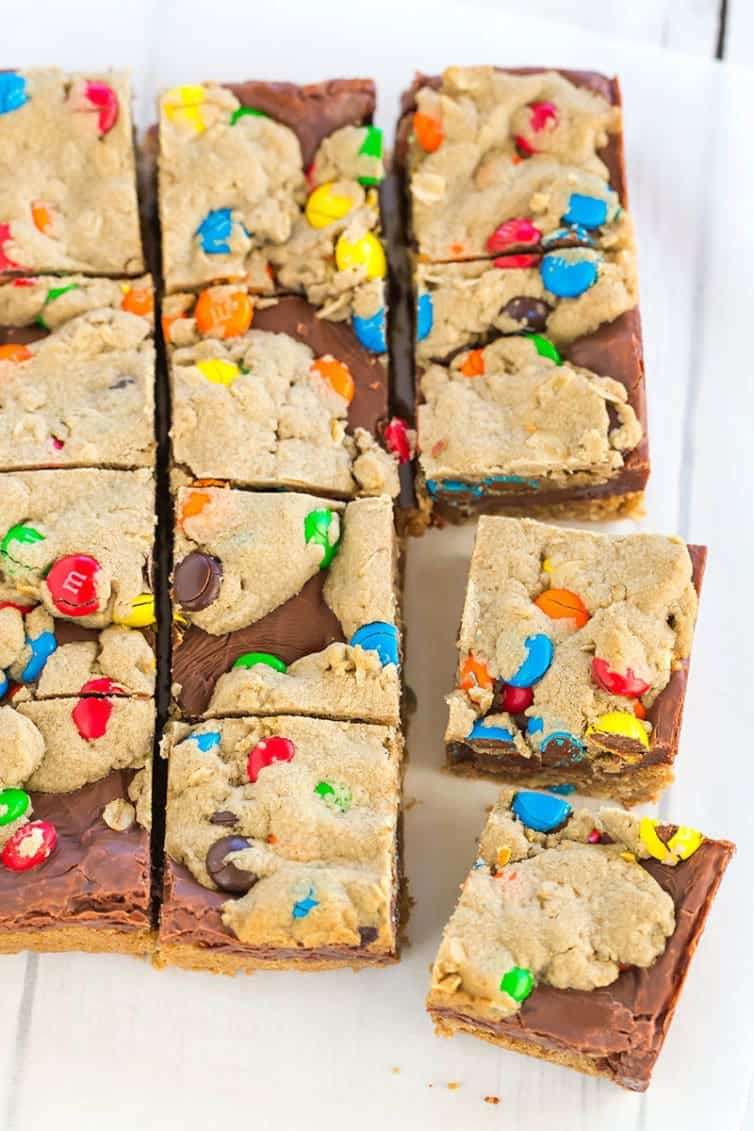 Fudge Ripple Monster Cookie Bars - Cup of Yum
